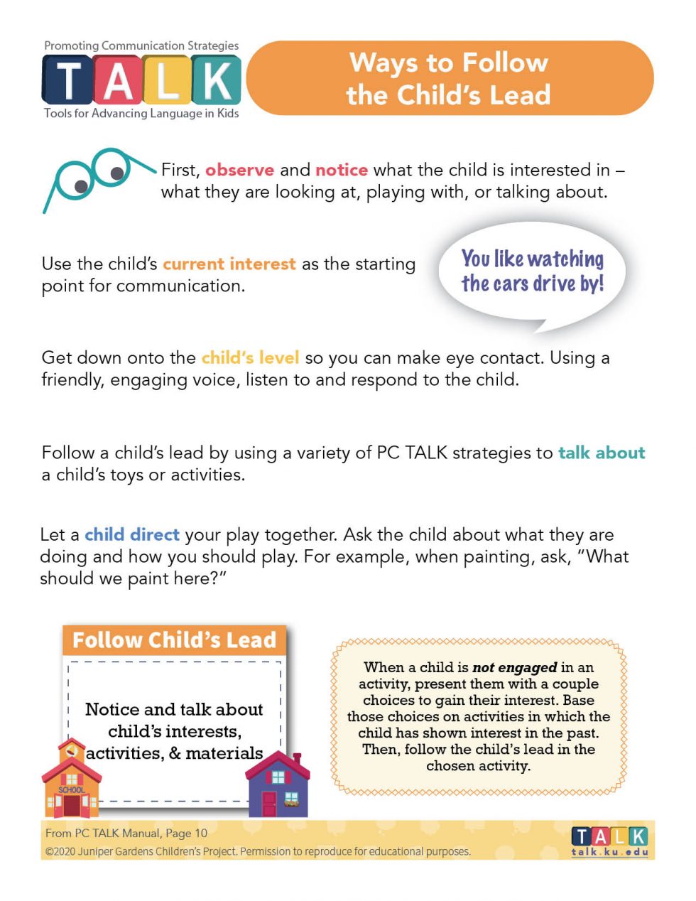 Handout: Ways to Follow the Child's Lead - TALK
