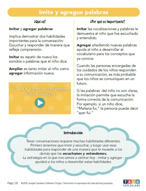 Imite y agregue palabras - TALK