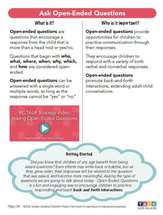 Ask Open-Ended Questions - TALK