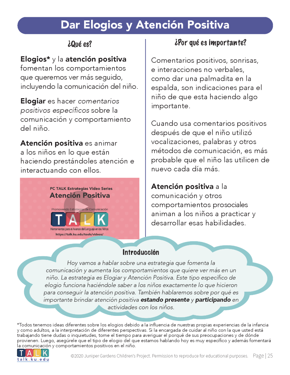 Strategy Handouts - TALK