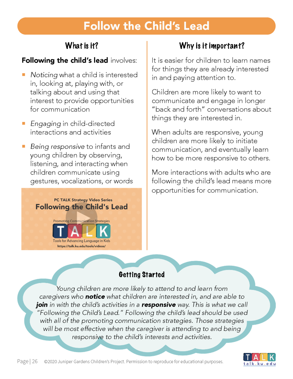 Strategy Handouts - TALK